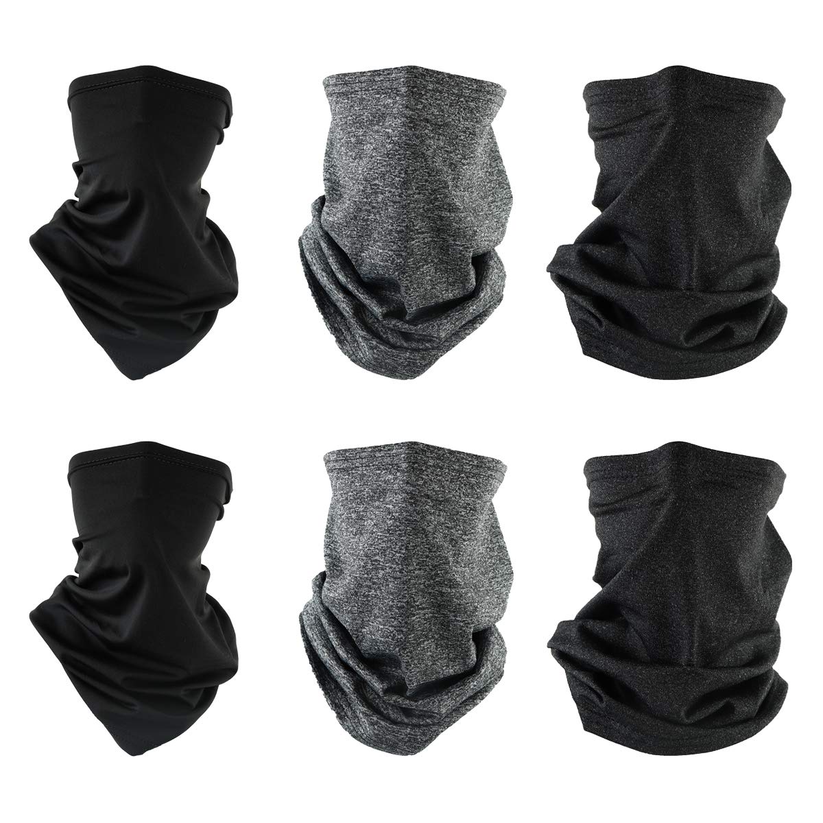 Umo Lorenzo 6-Pack Neck & Face Gaiter Warmer for Adults - Breathable Winter Balaclava Face Cover