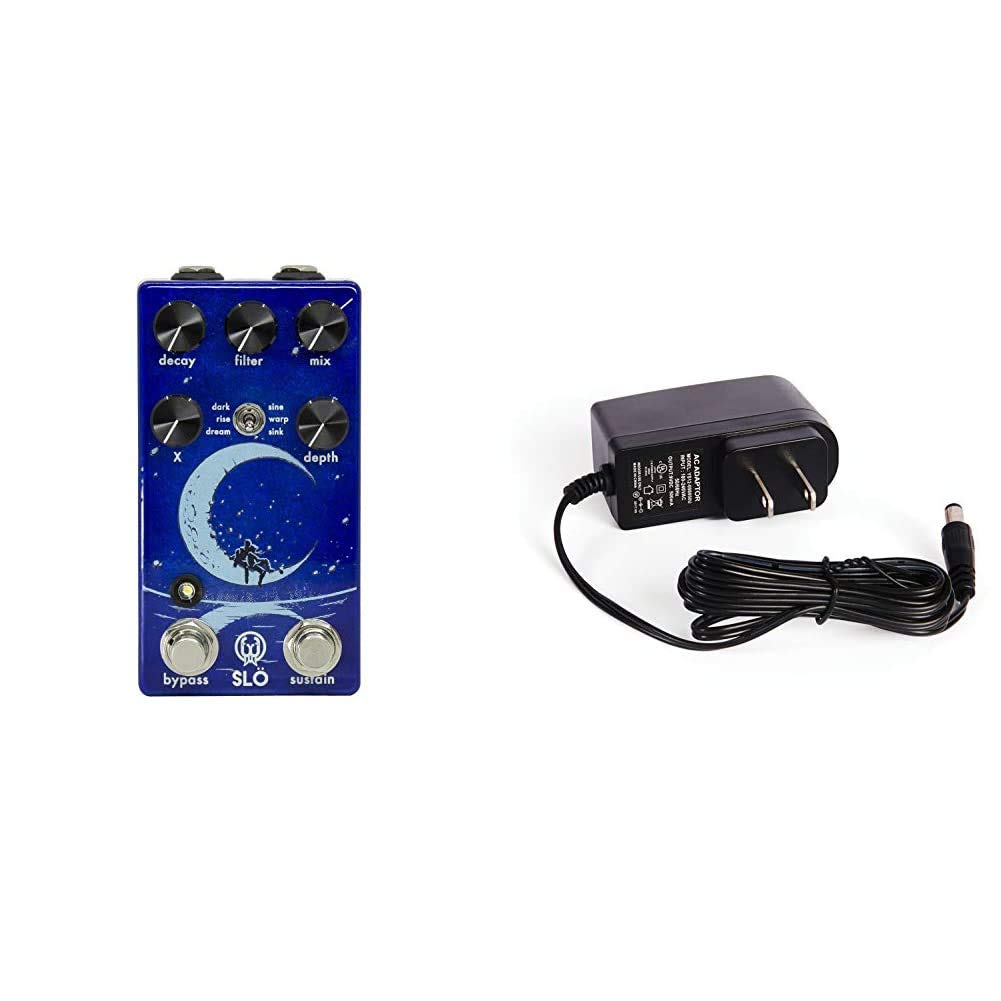 Walrus Audio Slö Multi Texture Reverb Guitar Effects Pedal, Standard (900-1047) & D'Addario Accessories PW-CT-9V DC Power Adapter – Minimize Need to Change Batteries on Pedalboard
