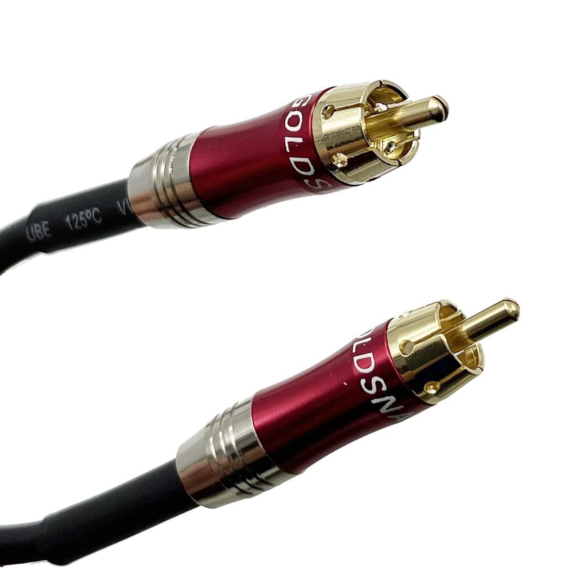 Seadream RCA to RCA Audio Cable Short 2Pack 1RCA Male to 1RCA Male Stereo Audio Cable Converter,Preamp Jumpers Male to Male Patch Cable 8 inch (Black+Rose)