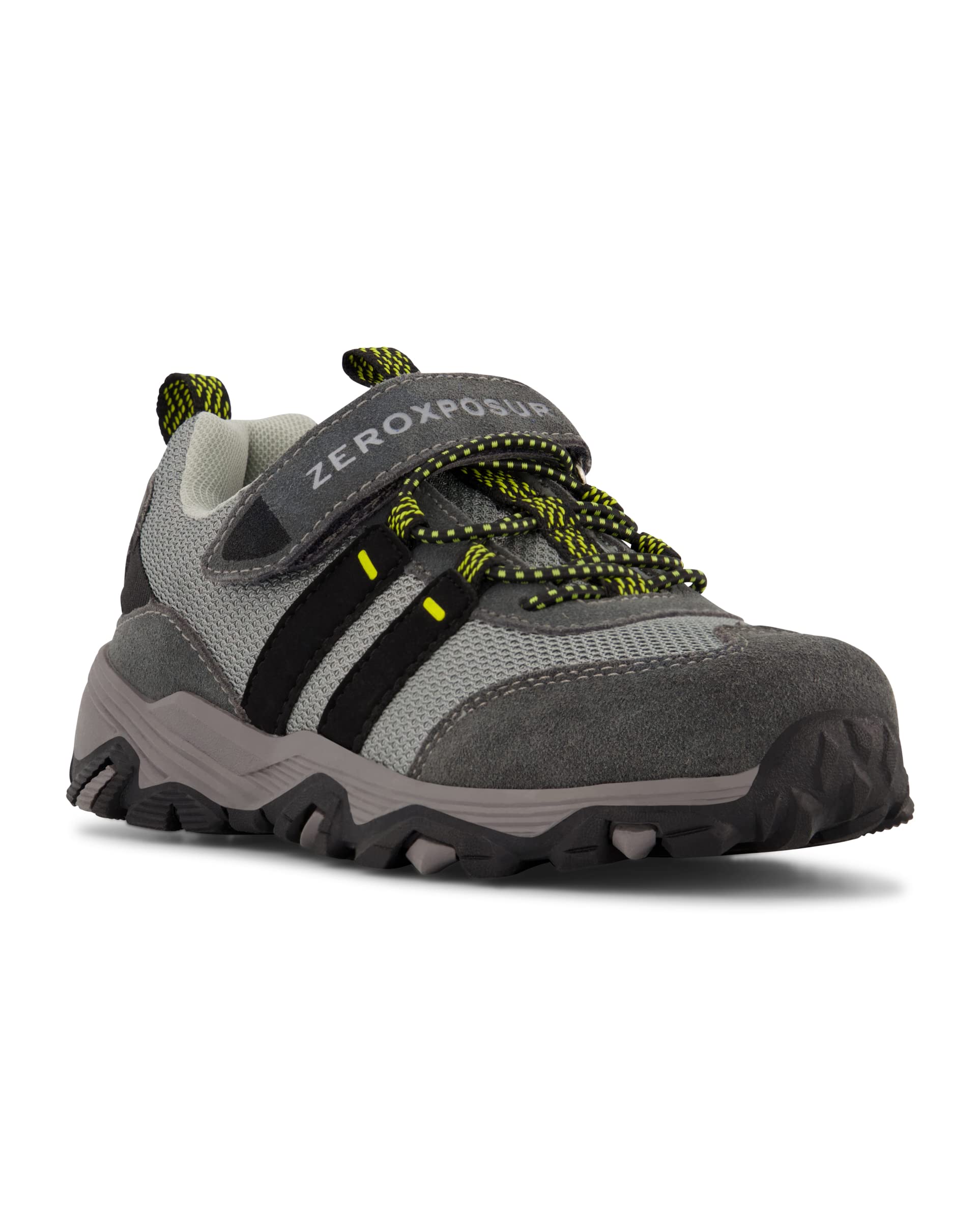 ZeroXposur Boys Denver Mesh Trail Shoes - Boys Hiking Shoes - Low-Profile Hiking Boots for Kids (Dark Shadow, 13)