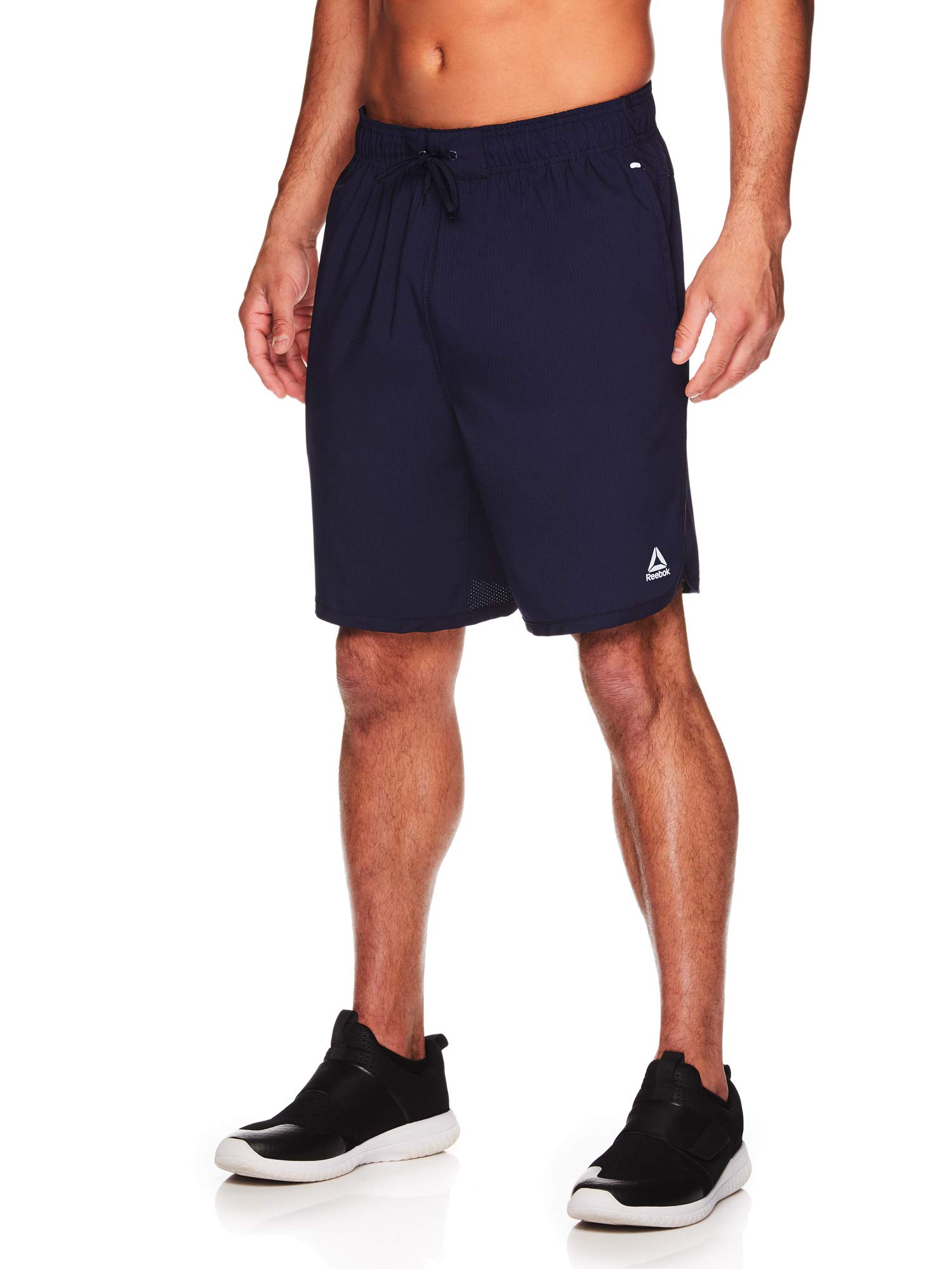 Reebok Men's Lightweight Workout Gym & Running Shorts w/Elastic Drawstring Waistband & Pockets - 9 Inch Inseam - Paceline Navy, Medium