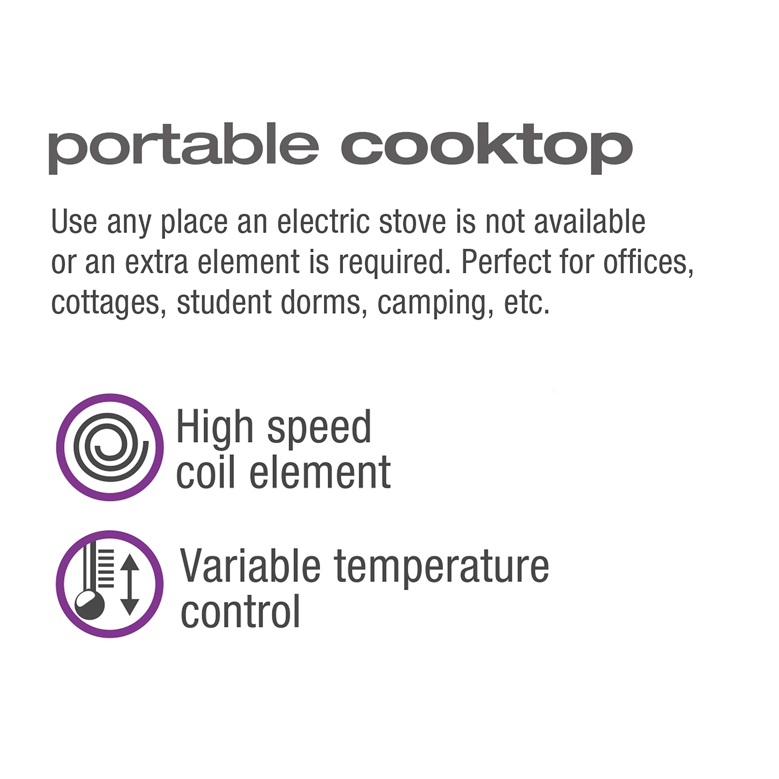 Salton Portable Double Cooktop, 3.45 lb, Black