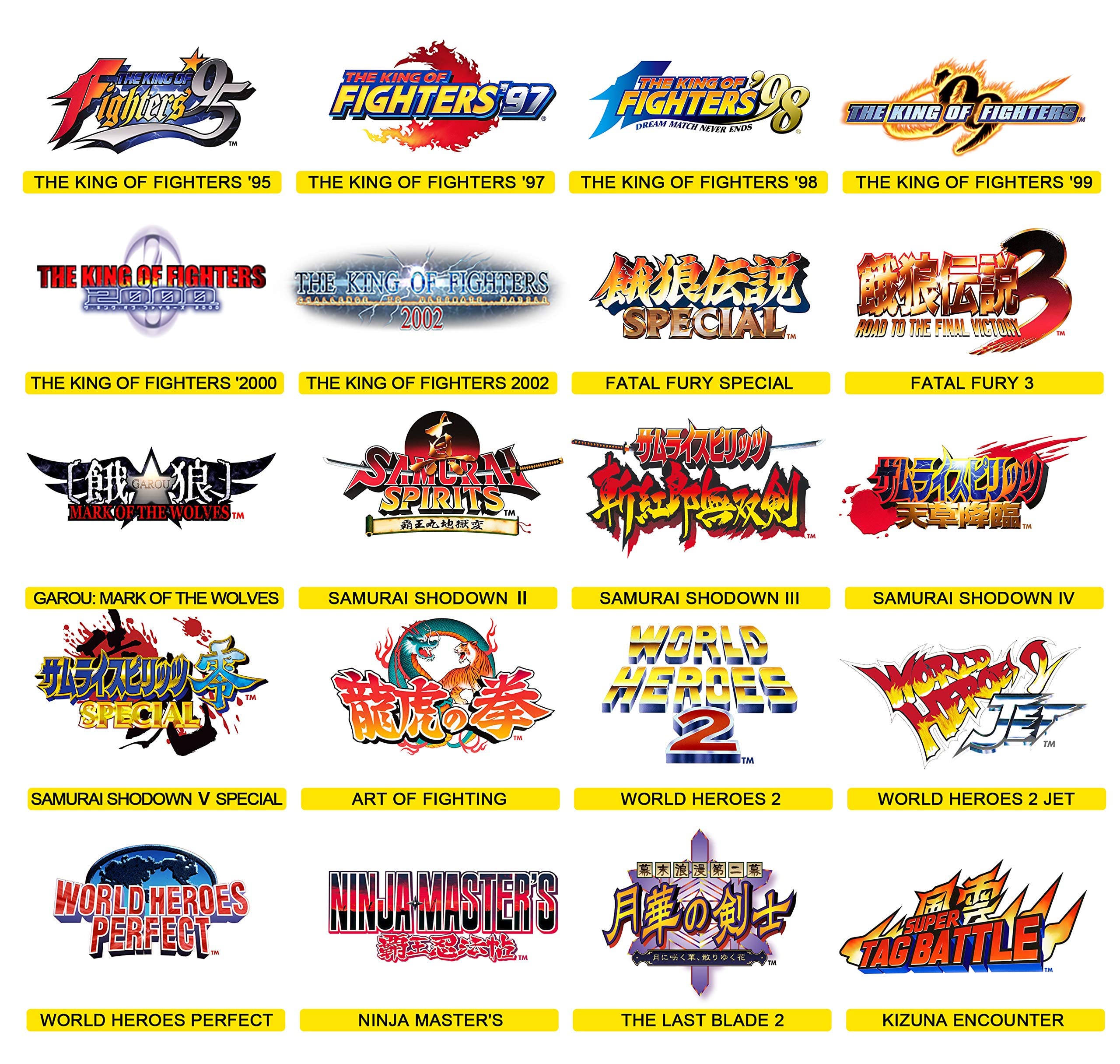 UNICO NEOGEO Arcade Stick Pro with 20 Pre-installed NEO-GEO Retro Games, Neo Geo Pocket Support 720p HDMI Output, 3.5mm Audio Jack