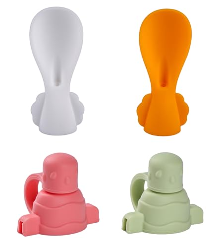 SONSIL Food Pouch Topper and Squeeze Spoon Set-Food Grade Squeeze Spoon Convenient Precise Feeding, BPA Free Silicone Food Pouch Tops for Prevent Spills (Tops-spoon)