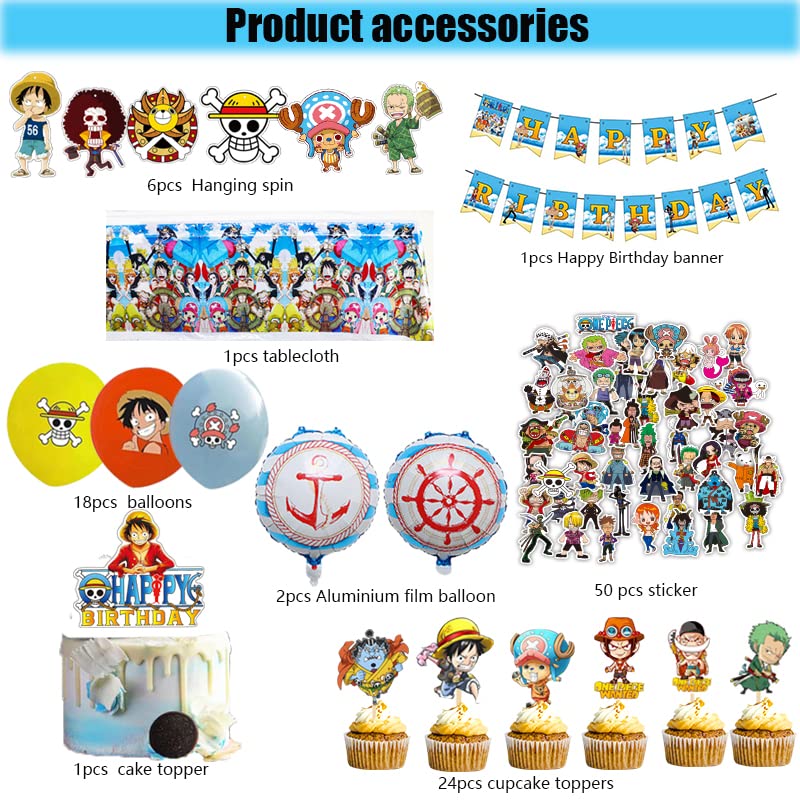 The 103-piece themed birthday party Supplies set includes banners, balloons, tablecloths