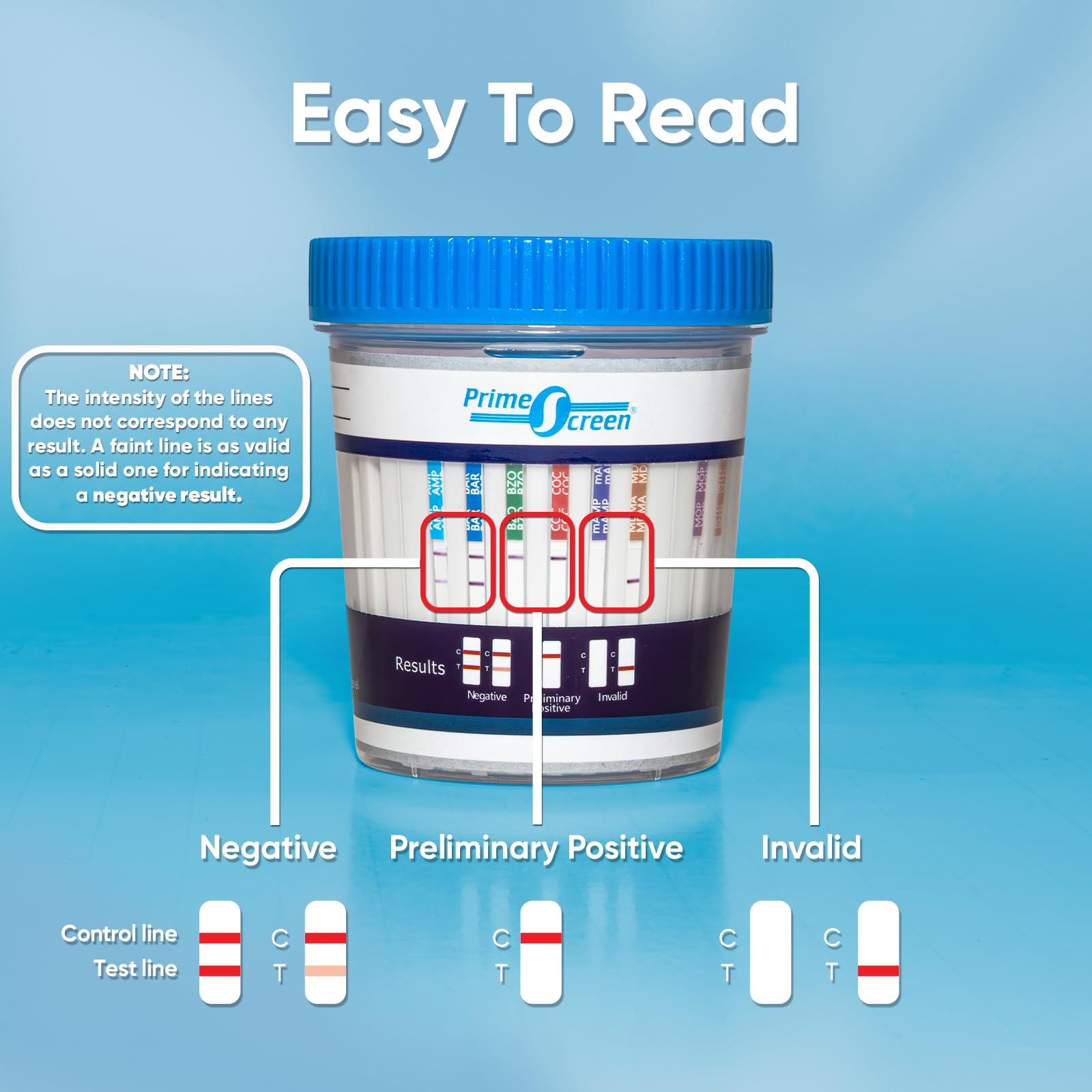 Prime Screen-5 Panel Multi Drug Urine Test Compact Cup (AMP,COC,mAMP/MET,OPI,THC) T-Cup -[10 Pack]-CDOA-254