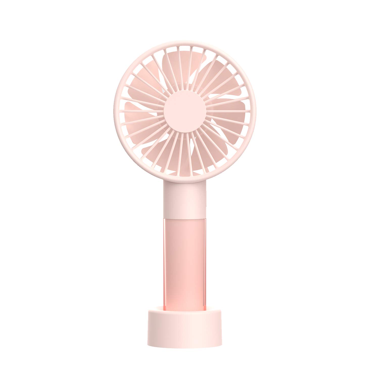 SmartDevil Handheld Fan, Mini Personal Fan with 1200mAh Rechargeable Battery, 3 Speeds Adjustable, Portable Desk Fan with Base, Colorful Handheld Fan For Home, Travel, Office, Camping, Pink