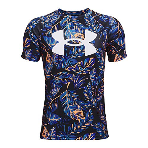 Under Armour Boys Tech Big Logo Printed Short-Sleeve T-Shirt, Black (005)/Black, Medium