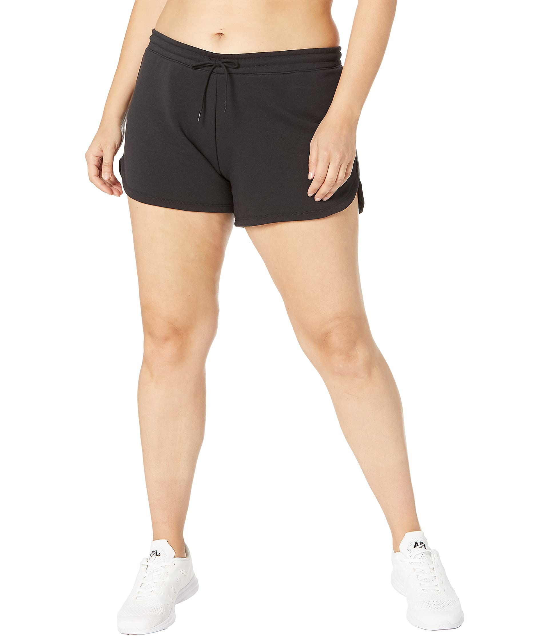 Reebok womens Training Essentials Short, Black/White Vector/Black Drawstring, Small