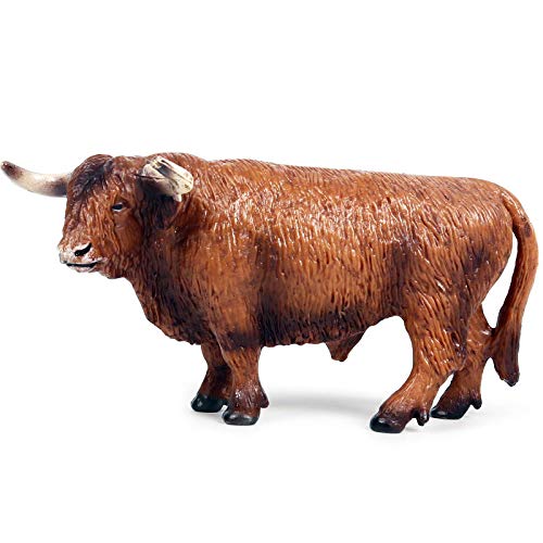 TANGDIAABBCC Cattle Figurine Simulated Bull Realistic Plastic Wild Animals for Collection (Bull)