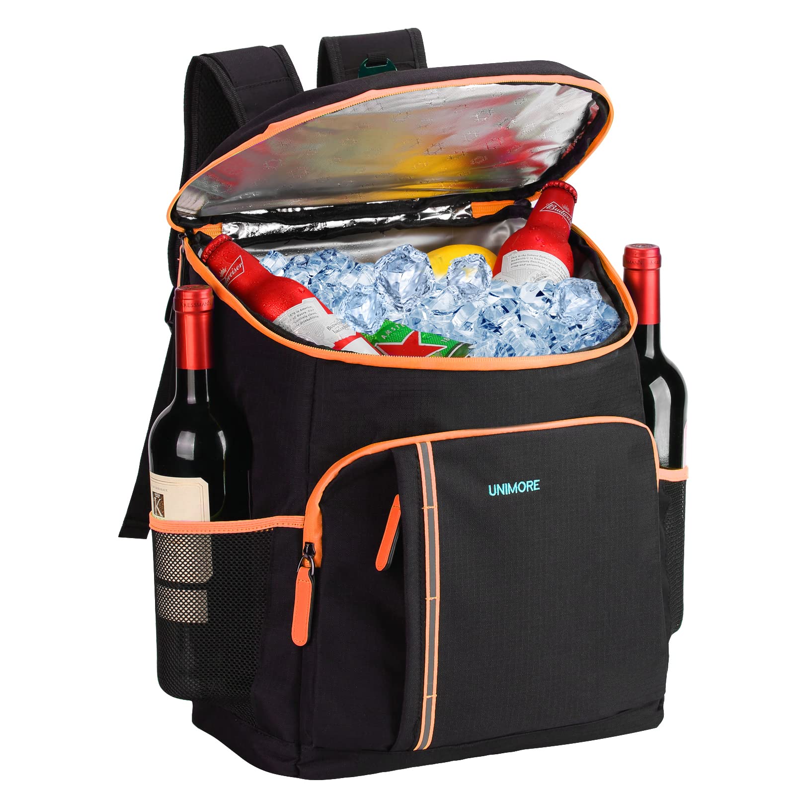 UNIMORE Insulated Leakproof Backpack Cooler - 25L Capacity, 12Hrs Ice Keeping, Waterproof, Black