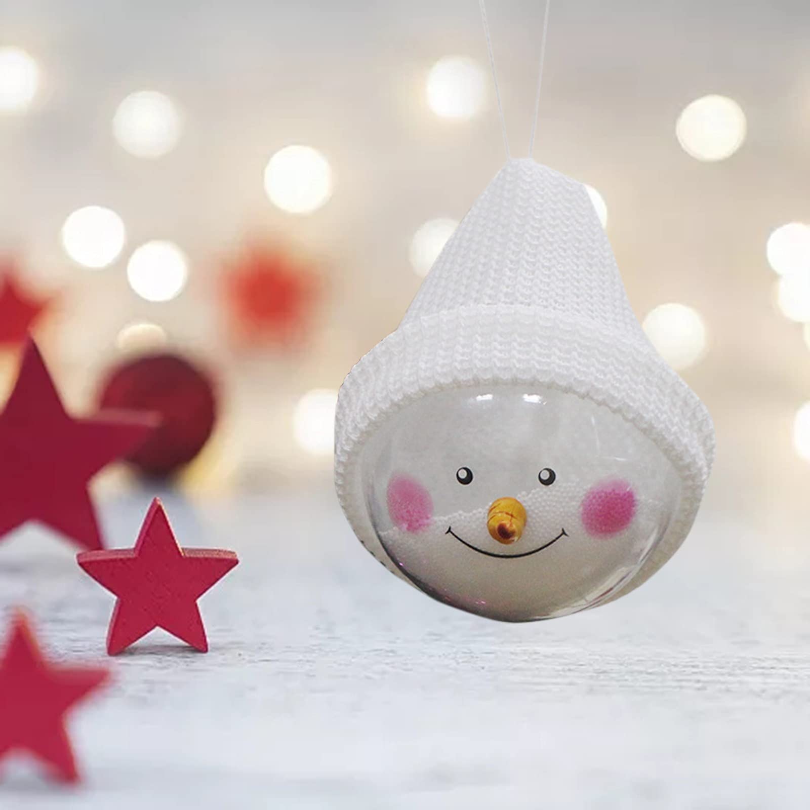 QAZIUY Christmas Ball Ornaments Shatterproof Christmas Tree Decorations Christmas Creative Decoration Snowman Children Plastic Christmas Ball for Tree Decor Xmas Party