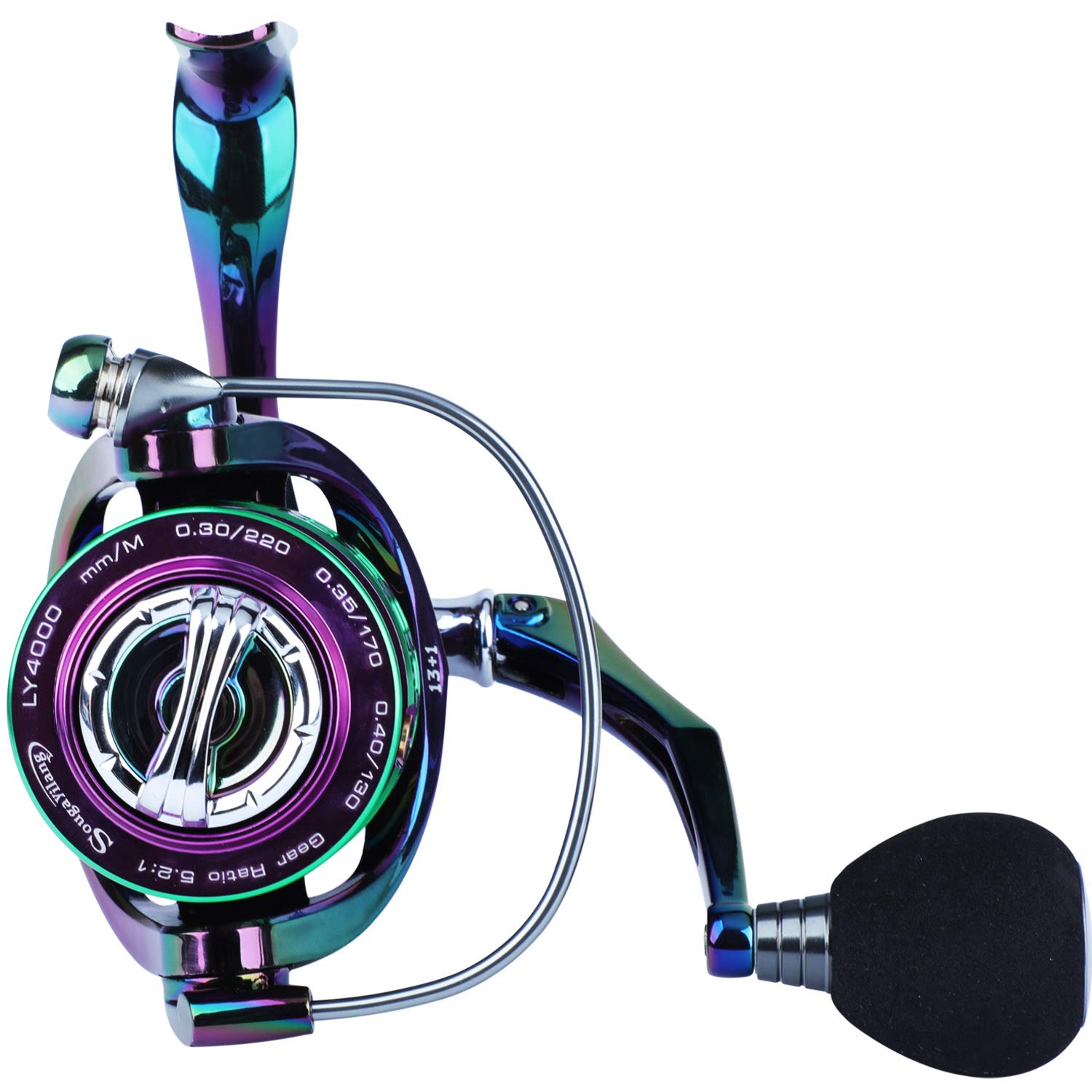 Sougayilang Fishing Reel Light Weight Ultra Smooth Aluminum Spinning Fishing Reel-13+1BB - LY1000