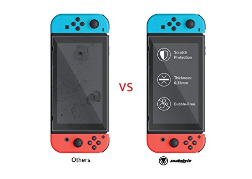 Snakebyte Tough Kit - Accessory Set Including Rubber Hard Case H9 Glass Protector Cleaning Cloth Thumb Grips Game Hard Case for Nintendo Switch - Black - Nintendo Switch