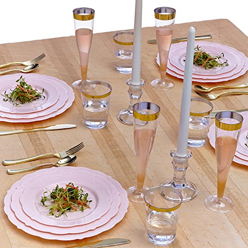 VINTAGE COLLECTION TABLEWARE, 10 Dinner Plates, Blush