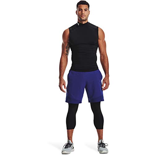 Under Armour Men's HeatGear Armour Compression Mock Sleeveless, Black (001)/White, Medium