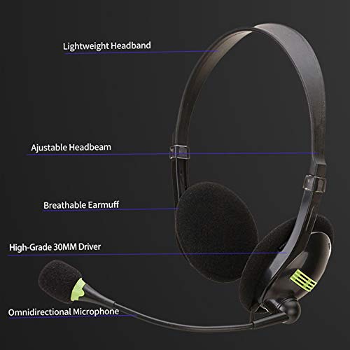 SOONHUA Professional Gaming Headset with Dual 3.5mm Plug with Microphone Switch Volume Control for Desktop PC Laptop Headset