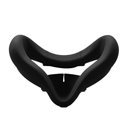 Silicone Face Cover Knuckle Strap Set Touch Controller Grip Cover for Quest 2 Comfortable Silicone VR Controller Skin Protective Cover Thumb Grips Lens Protect Cover (Black)