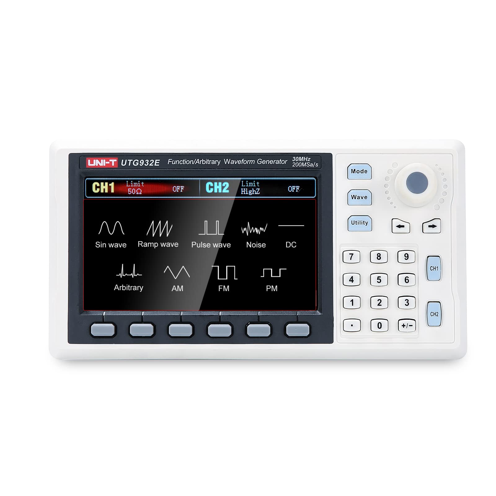 UNI-T UTG962 Function Generator Arbitrary Waveform Generator Kit Frequency Generator RF Signal Generator 60MHz 2 Channel 200MSa/s 14 Bits Dual-Channel