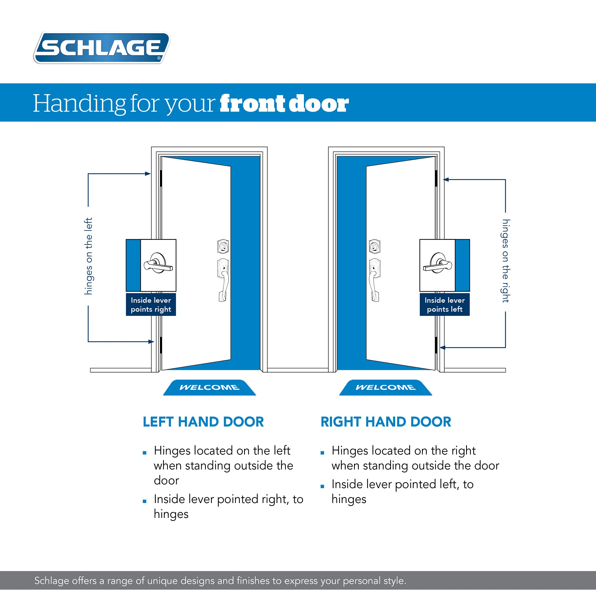 Schlage F60 V PLY 619 GEO Plymouth Front Entry Handleset with Georgian Knob, Deadbolt Keyed 1 Side, Satin Nickel