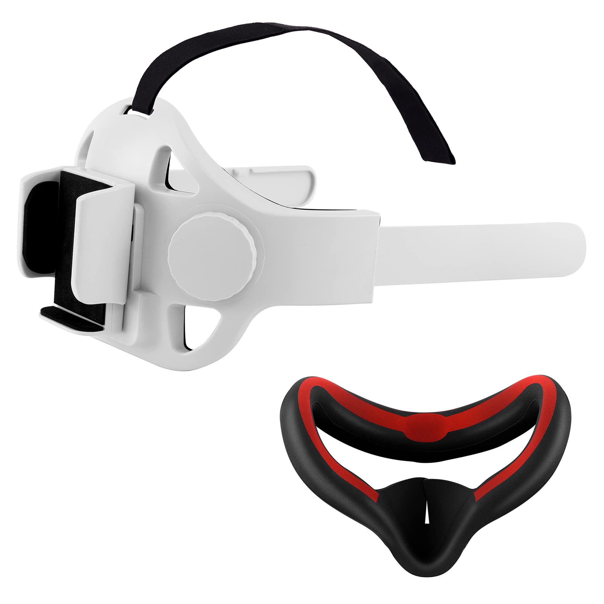 X-SUPER HOME Adjustable Elite Strap with Battery Bracket for Oculus Quest 2 Plus Silicone Face Cover Combo Replacement Accessories Reduce Head Pressure Extend Playtime