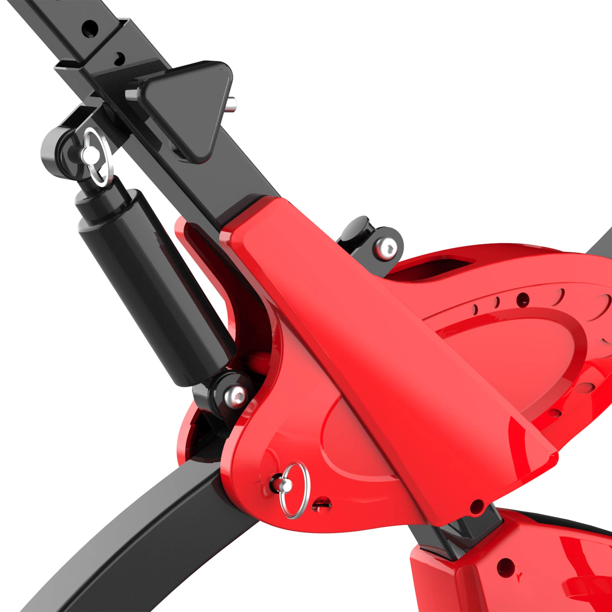 Soozier Foldable Upright Training X-Bike With Magnetic Resistance, Exercise Cycling Bicycle for Cardio, Aerobic Exercise, Red
