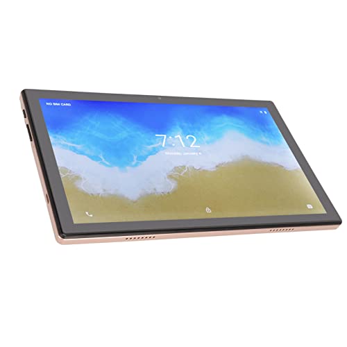 Zyyini Octa Core Tablet, Gold 8GB RAM 128GB ROM 100‑240V 10.1 Inch HD Tablet 5G WiFi 8MP Front 13MP Rear Camera for Working (US Plug)