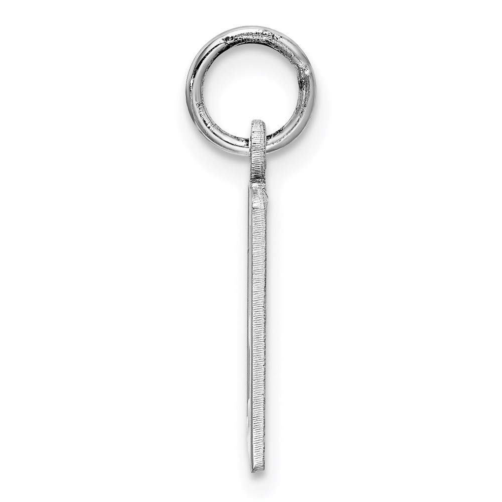 Sterling Silver/Rhodium-plated Elongated Number 19 Charm QQES19
