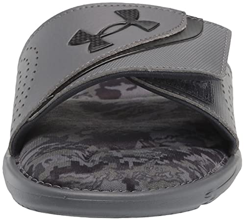 Under Armour womens Ignite Vi Graphic Fb Slide Sandal, Pitch Gray (104 Graphite, 1 Little Kid US
