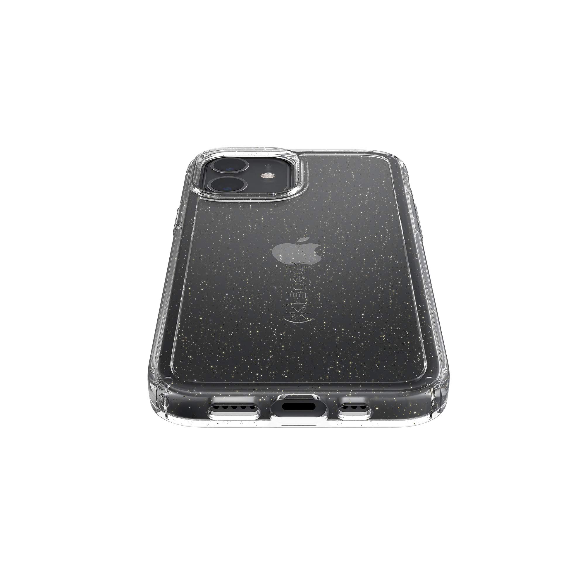 Speck Products Gemshell Glitter iPhone 12, iPhone 12 Pro Case, Clear/Clear with Gold Glitter (137604-9221)