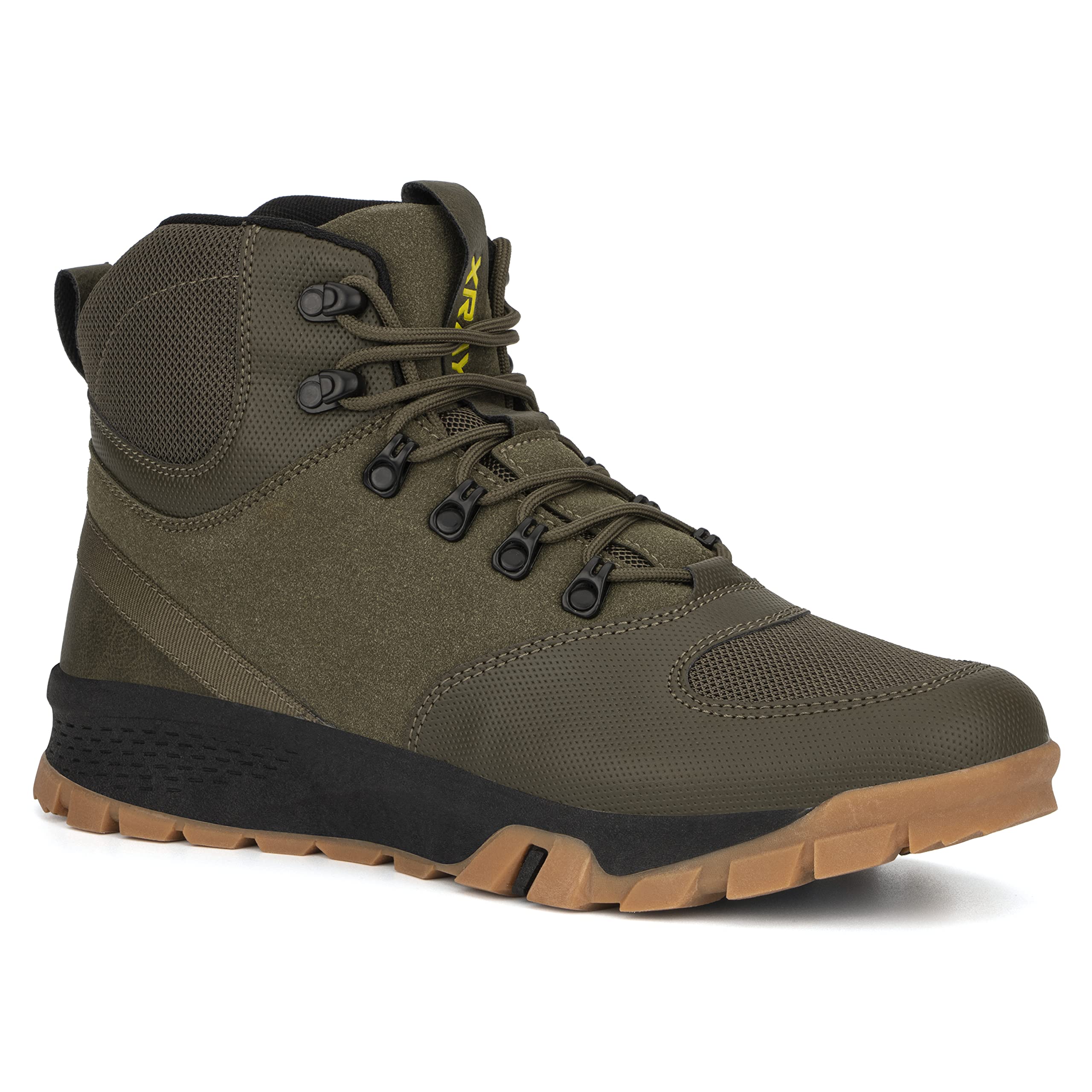Xray Footwear Men's Notch Boot, Flexible mesh, Metal Hook Grommets at The lace-up, Round Toe, Thermoplastic Outsole; Size 10.5 Olive