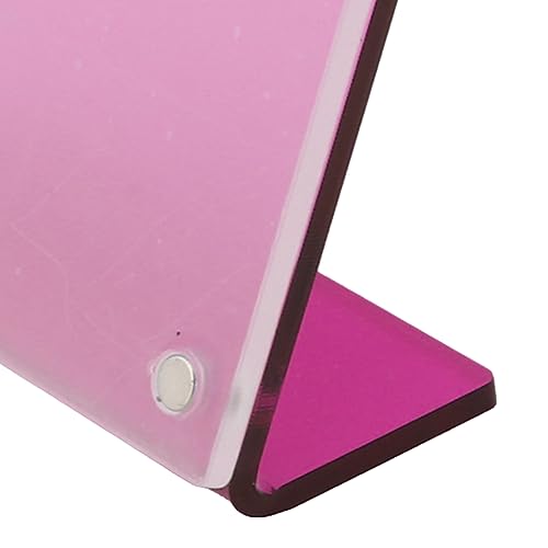 Slanted Back Photo Frame, Wide Application 3 Inch Multi Purpose Acrylic Self Standing Photo Frame L Shaped for Business Cards for Office (Rose Red)