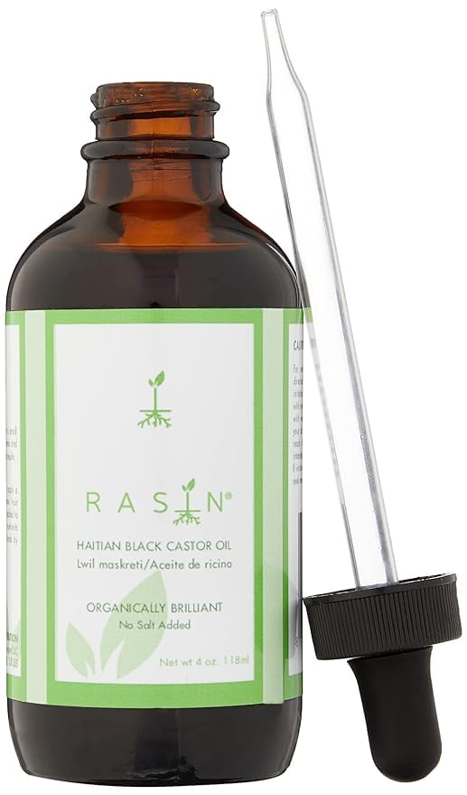 Rasin Castor Oil Organically Brilliant Haitian Black Castor Oil. (Original, 4 Fl Oz)