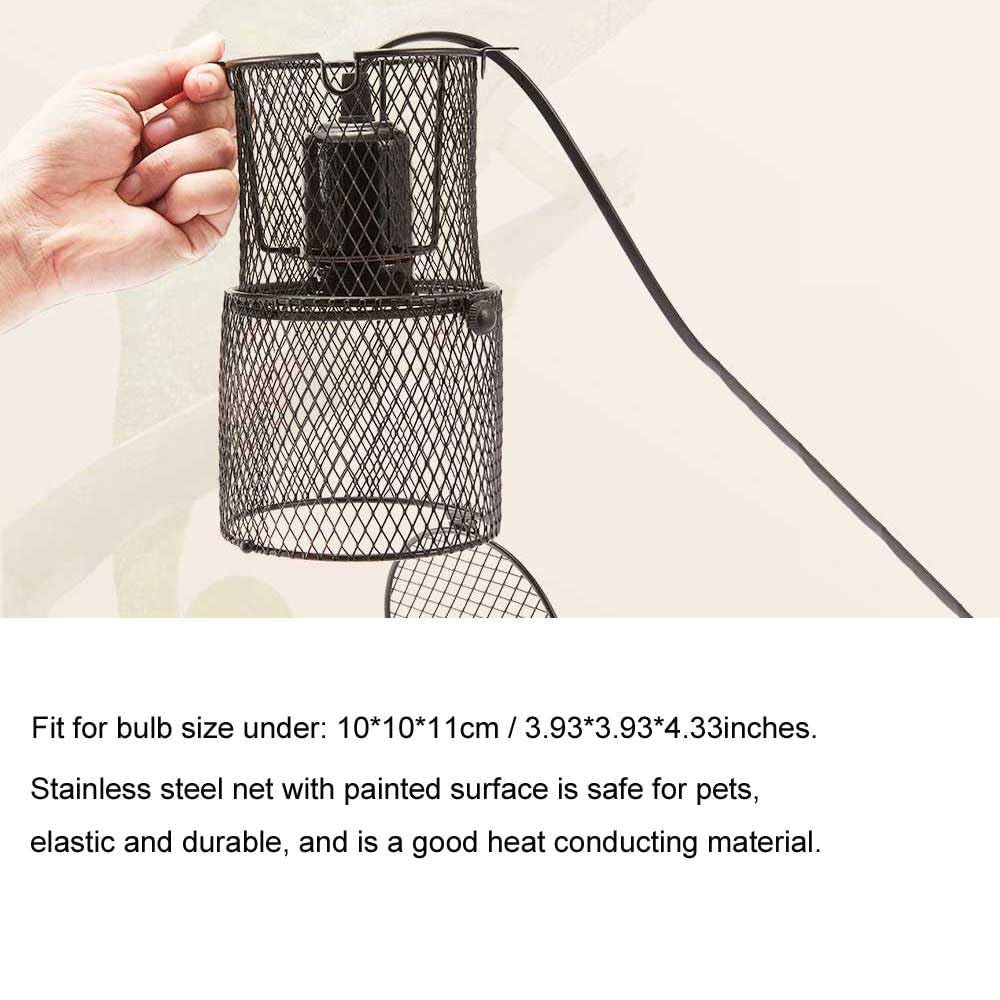 Reptile Heat Lamp Holder with Anti-hot Bracket, Pet Heat Lamp Lampshade Holder Heating Light Bulbs Holder Heating Lamp Shade with Switch for Pet Amphibian Snake Lizard Turtle Birds Chick,US Plug