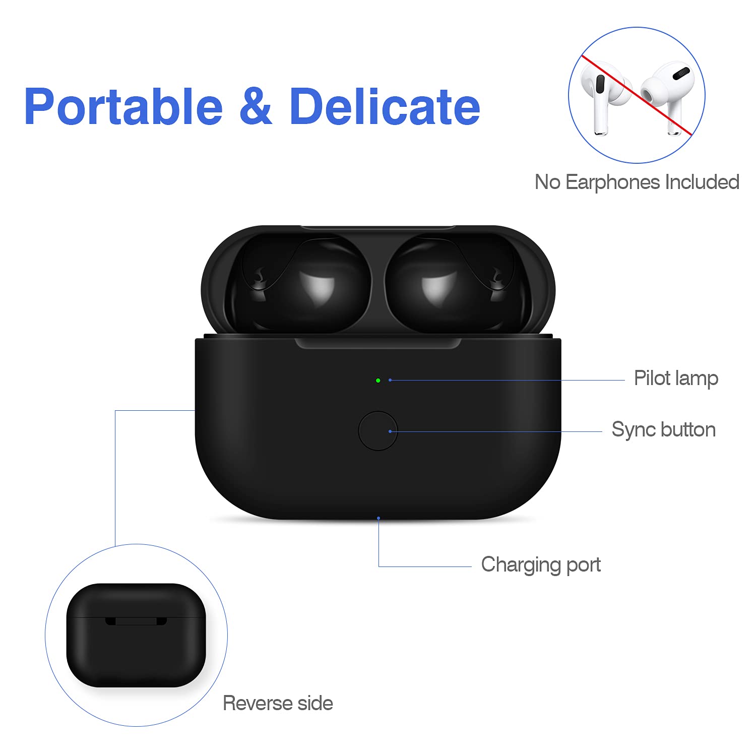 Upgraded Charging Case Compatible with Charging Case Air Pod Pro, Black