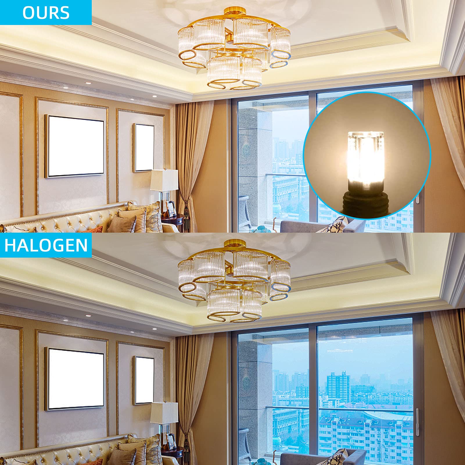 TZHILAN E12 LED Light Bulb Dimmable 2.5 Watt Warm White 3000K 25W Equivalent 200Lumen T5 Edison Candelabra Base AC110V-130V for Home Lighting Chandelier Ceiling Fan Pack of 5