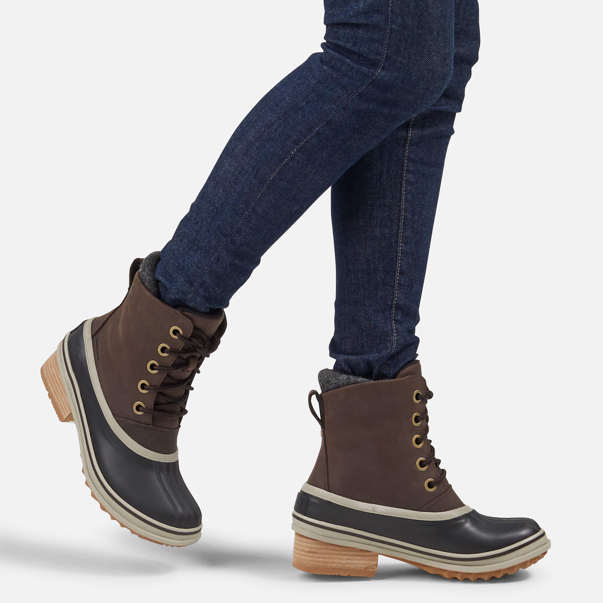 Sorel Women's Slimpack III Lace - Rain and Snow - Waterproof - Blackened Brown - Size 9