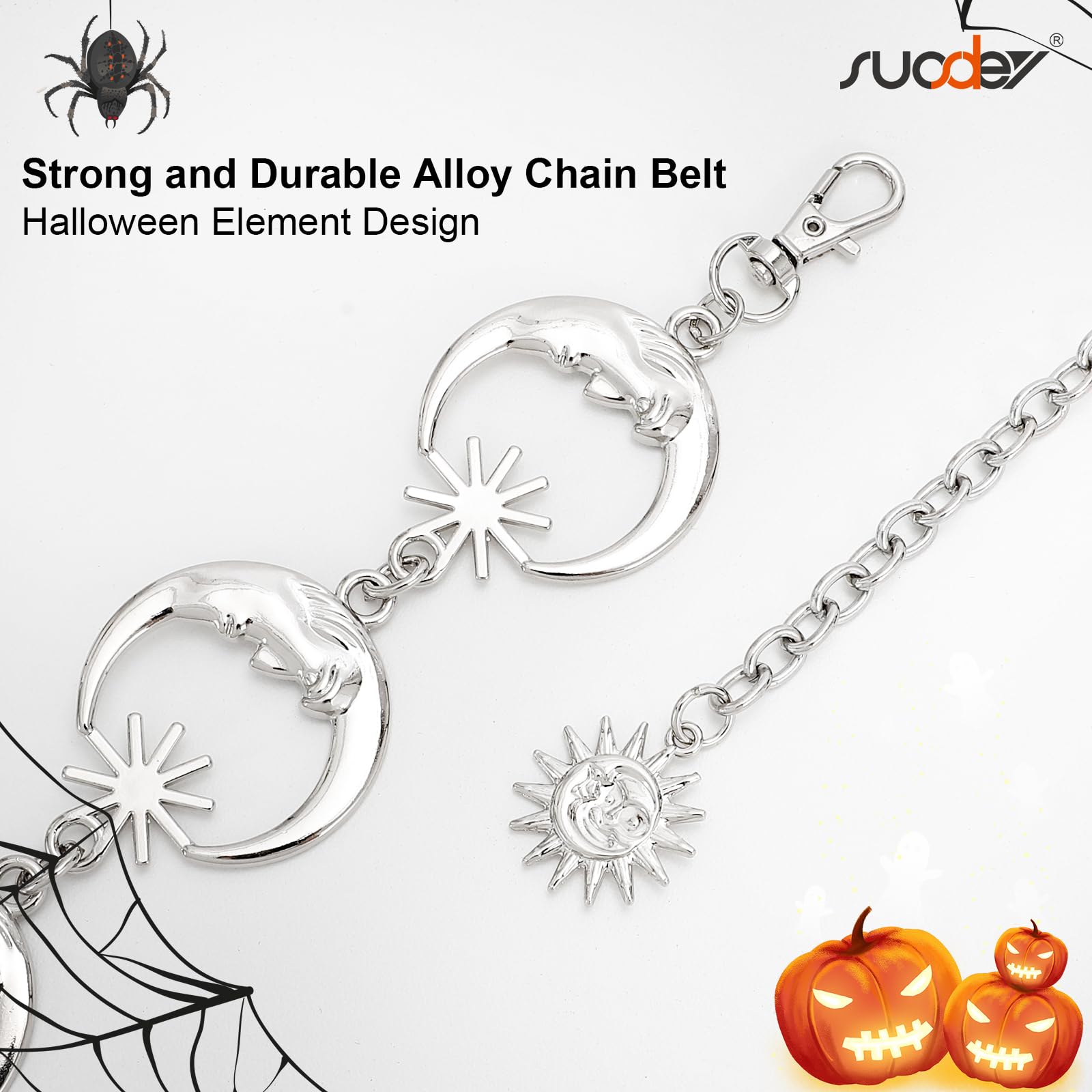 SUOSDEY Metal Chain Belt Women Belly Waist Chain Fashion Body Link Belts