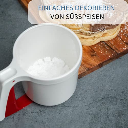 Westmark Flour- And Icing Sifter, 6" x 4" x 4", White/Red