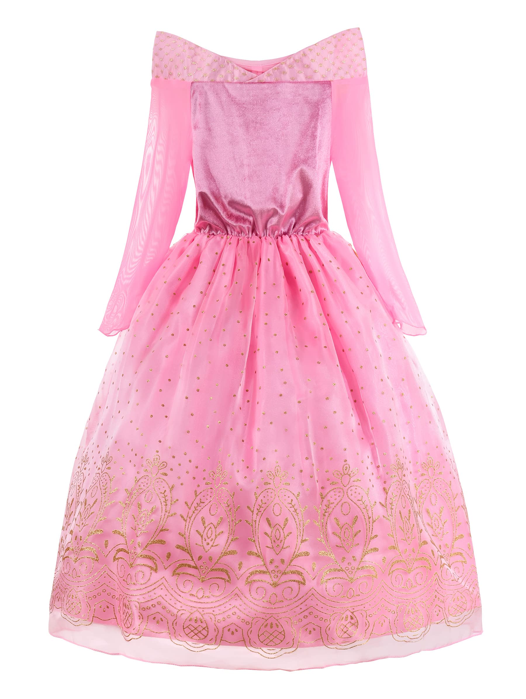 ReliBeauty Girls Princess Dress up Costume with Accessories, 4T, Pink