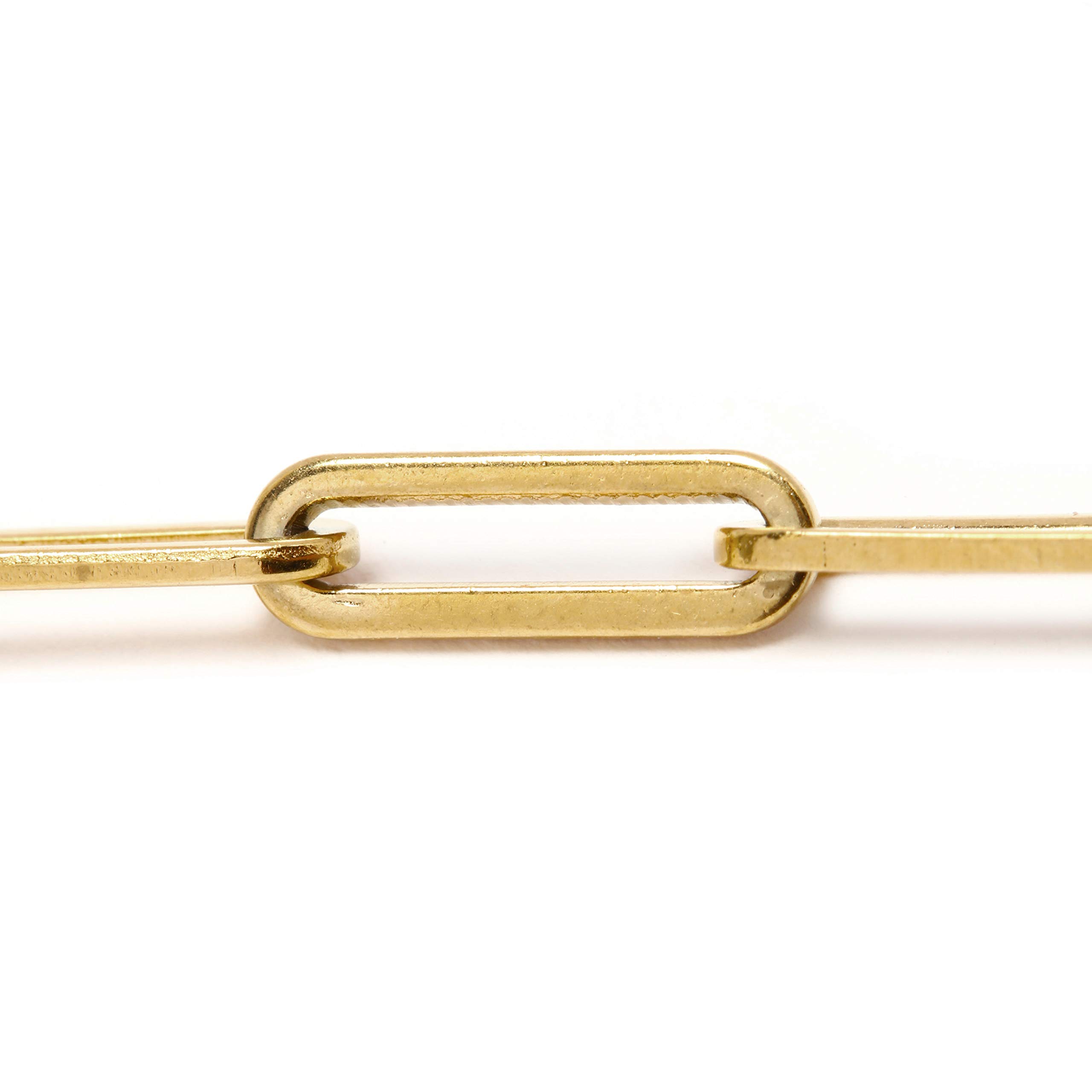 STONEMINT 18k Warm Yellow Gold-Plated 4.8mm Paperclip Link Chain Necklace - 24"