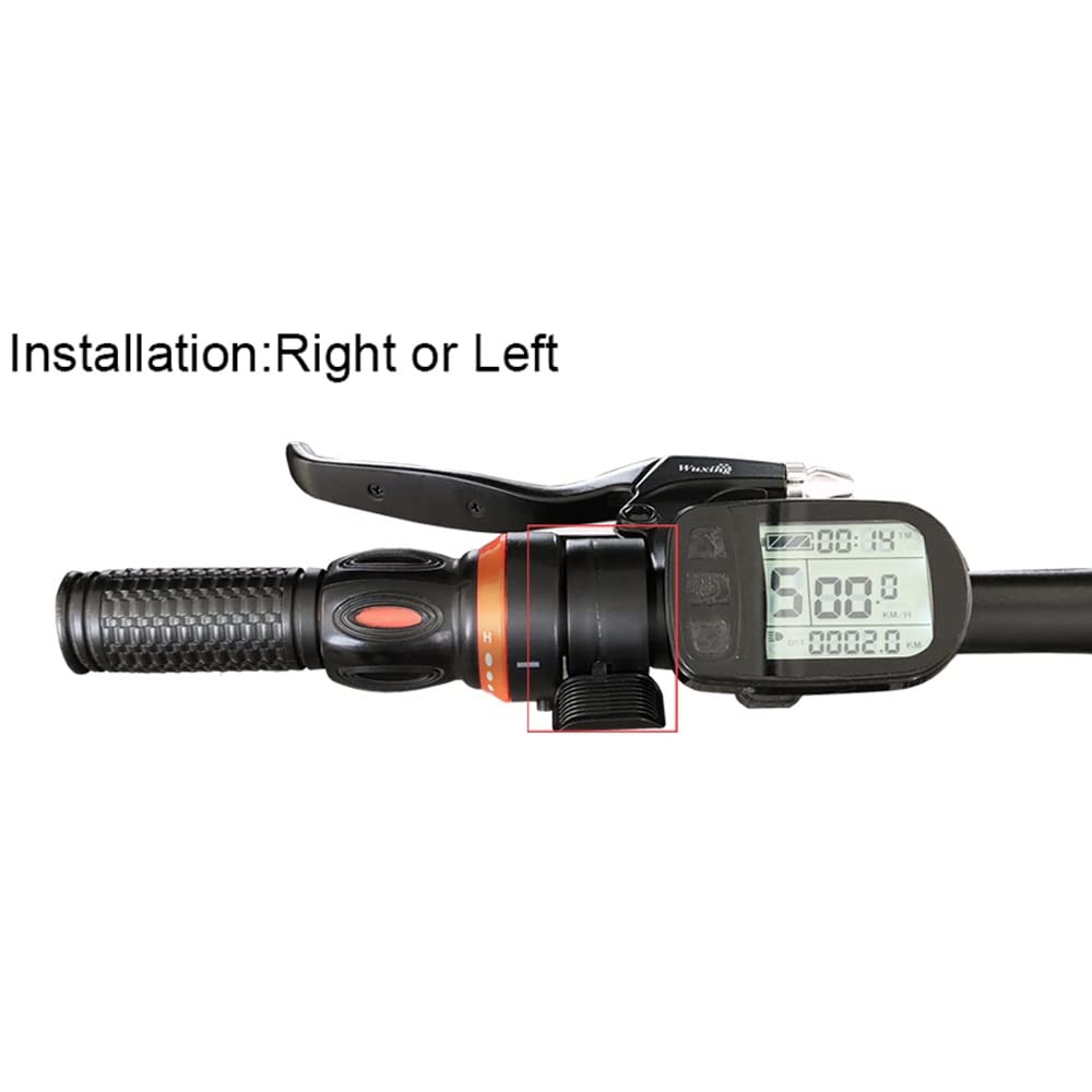 SCHUCK Ebike 130X 3 Pin SM Connector 22.2 mm Handlebar Tube Black Thumb Throttle 12V-72V Common to Left and Right Handlebar Control Speed for Electric Bicycle Accessories/Parts