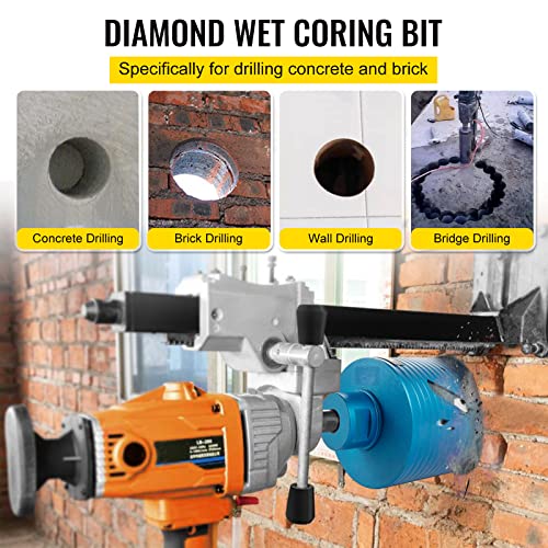 VEVOR Core Drill Bit, 4" /101.6 mm Diameter 5/8"-11 Shank Arbor with a Pilot Bit & 4.5" Blade, 9.5" /241.3mm Depth Diamond Dry Coring Bore Tool, Masonry Hole Saw Bits for Hard Concrete Brick and Block