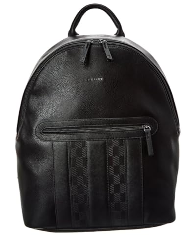 Ted Baker Men's WAYNOR House Check PU Backpack, Black, O/S