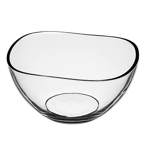 Vira 63.5 Ounce Glass Serving Bowl | Beautiful Wavy Design, Thick, Durable Glass, For Salads, Desserts, Fruit, and More, Microwave and Dishwasher Safe, 8.2β x 4.5β