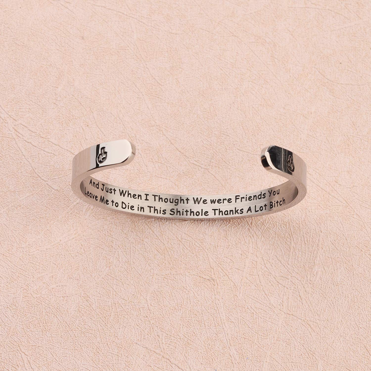 TGBJE Coworker Leaving Gift Going Away Gift Shithole Thanks A Lot Bitch Keychain Goodbye Gift For Her (bitch bracelet)