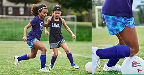 Under Armour Girls' Play Up Twist Shorts, Black (001)/Wildflower, Youth Small
