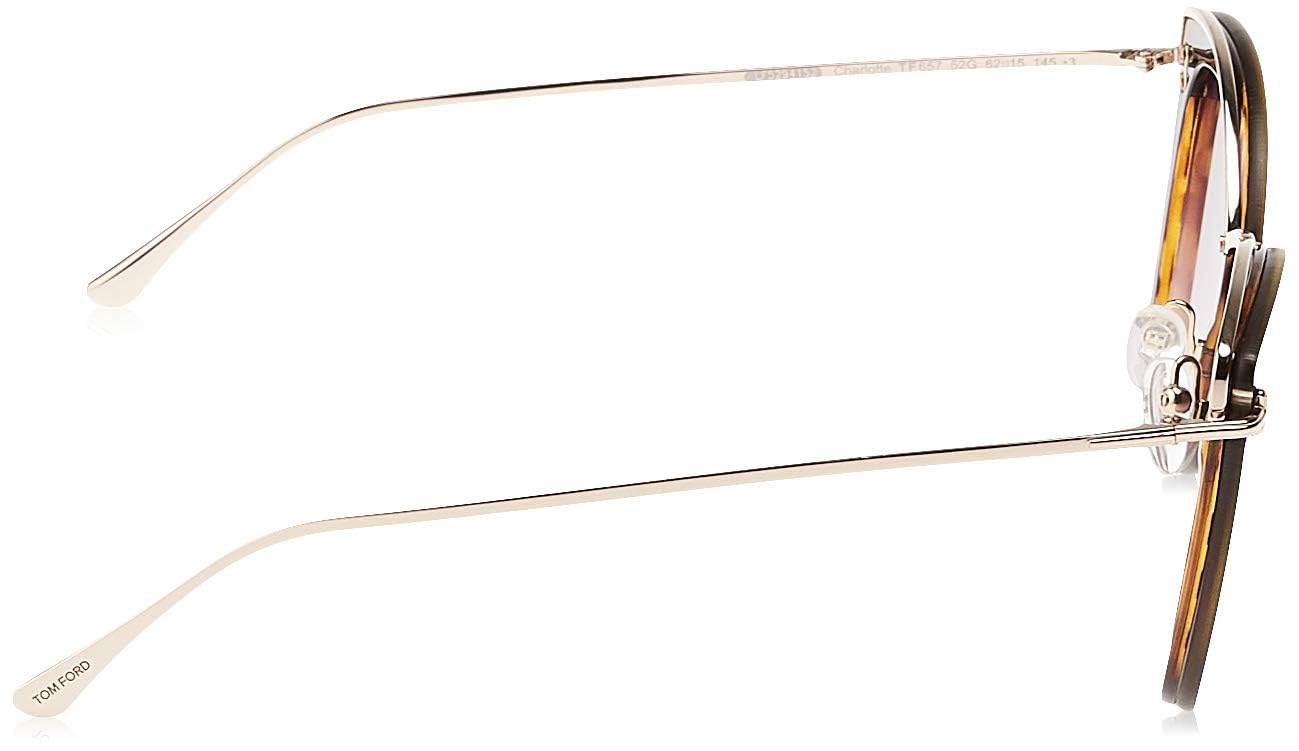 Tom Ford FT0657 52G Dark Havana Charlotte Cats Eyes Sunglasses Lens Category 3, 62-15-145
