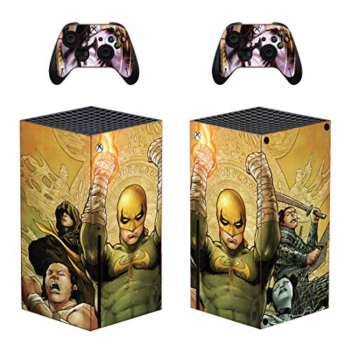 Super Hero Stickers Decals Skin for X-box-One-Series X, Cover Protector Wrap Durable Full Set Protection Faceplate Console by KAJAL MANI