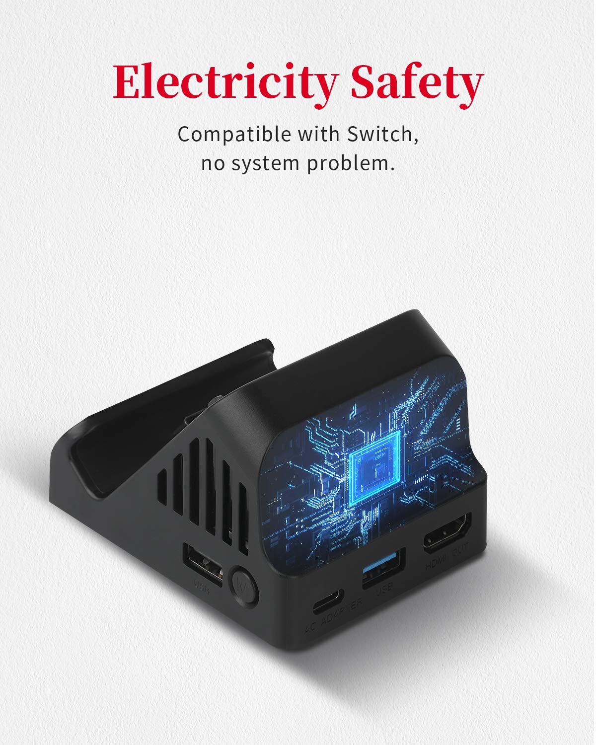 TXLBTTL Switch Dock, TV Projection Charging Dock for Switch, Cooling Fan Compact 4K HDMI Adapter, Portable Switch Charging Stand, Switch Docking Station USB 3.0